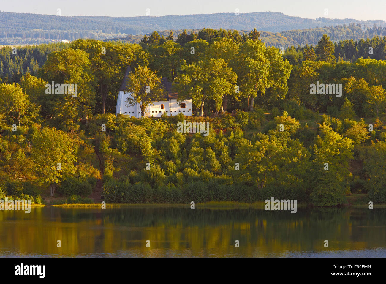 Church, Dauner Maare, Weinfelder Maar (Totenmaar) near Daun, Church ...