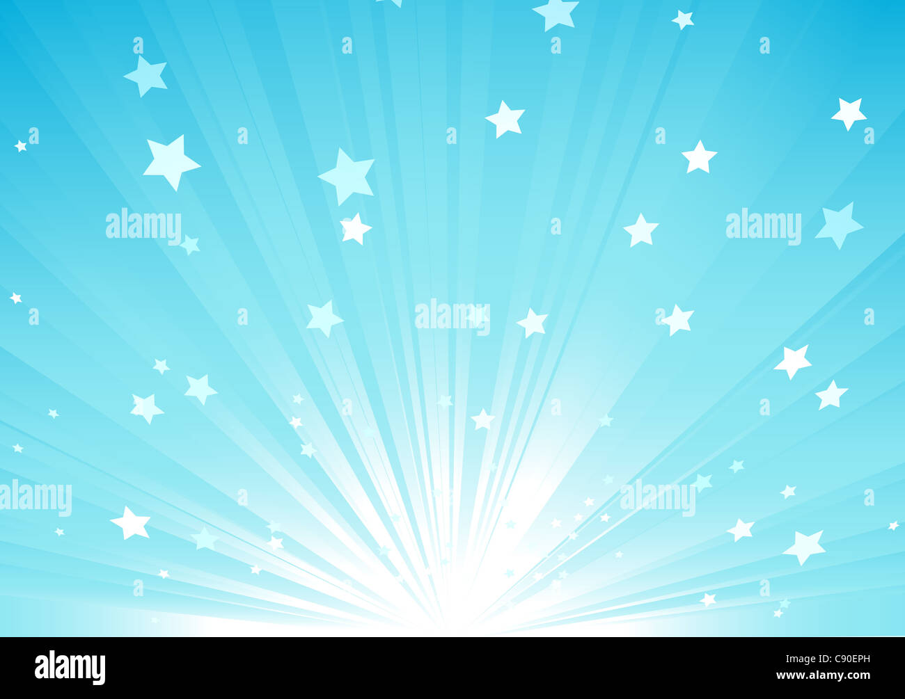 illustration of blue Abstract background with light rays and burst of ...
