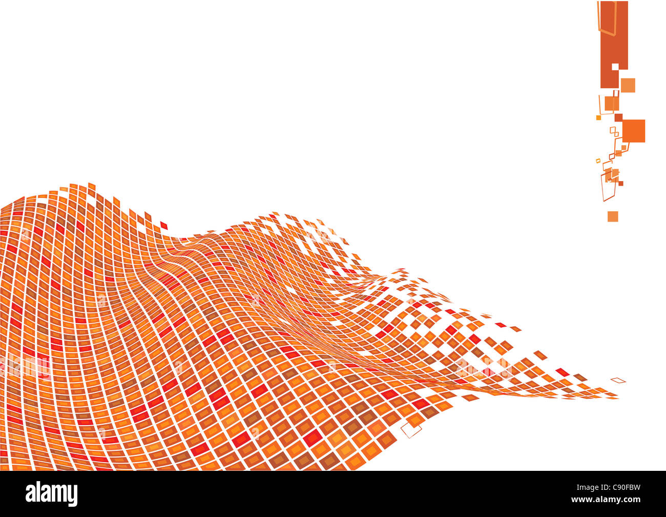illustration of organic wave surface made of orange squares Stock Photo ...