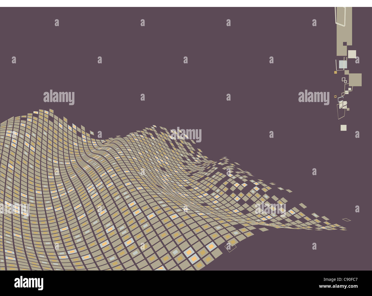 illustration of organic wave surface made of brown squares Stock Photo ...