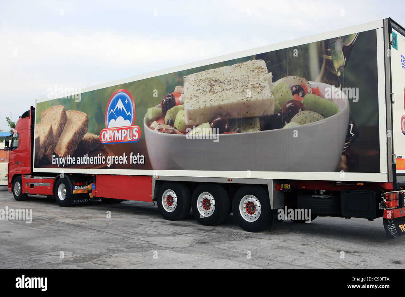 Feta Cheese articulated lorry in Greece Stock Photo - Alamy