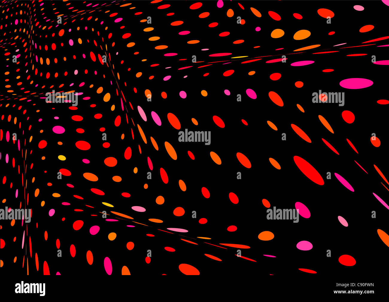 illustration of disco lights wavy pattern on black background Stock ...