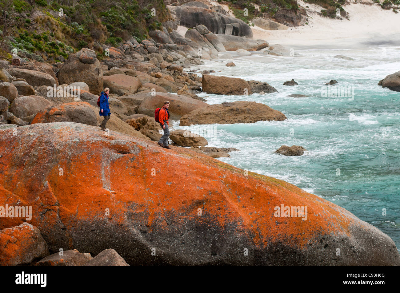 Granite rocks near Little Oberon Bay, Wilsons Promontory National Park ...