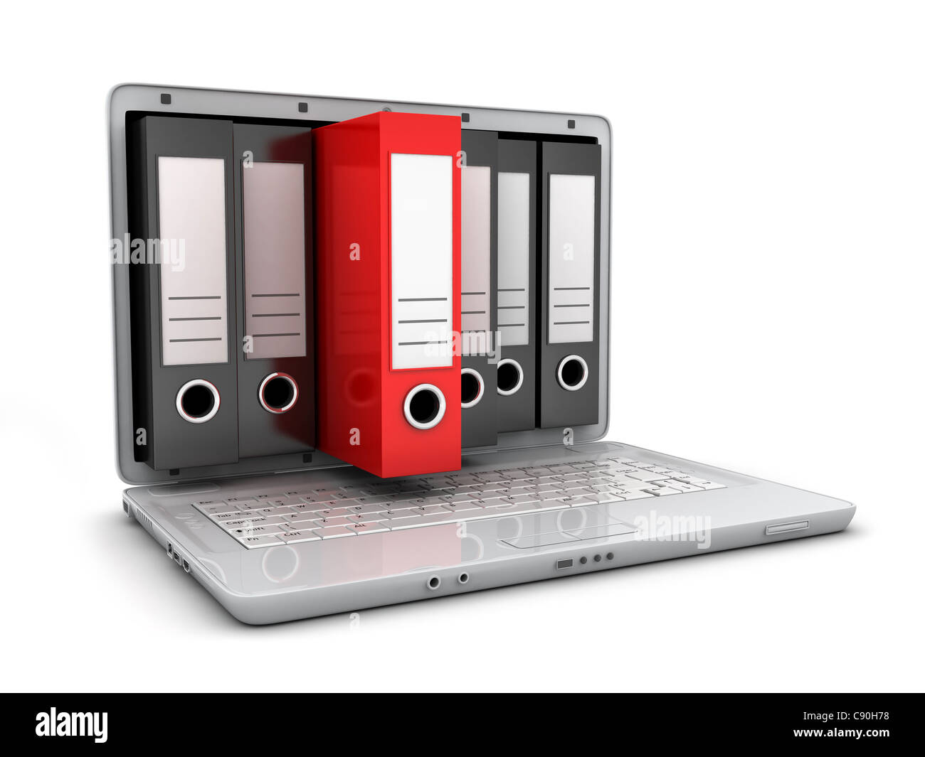 Abstract laptop and files (done in 3d Stock Photo - Alamy