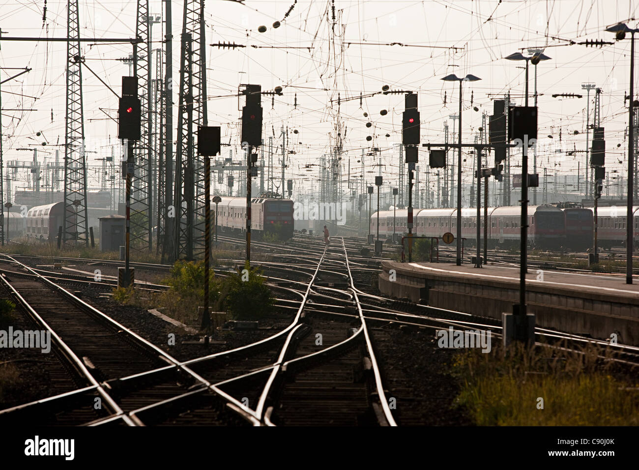 Railway tracks, Frankfurt, Germnay Stock Photo - Alamy