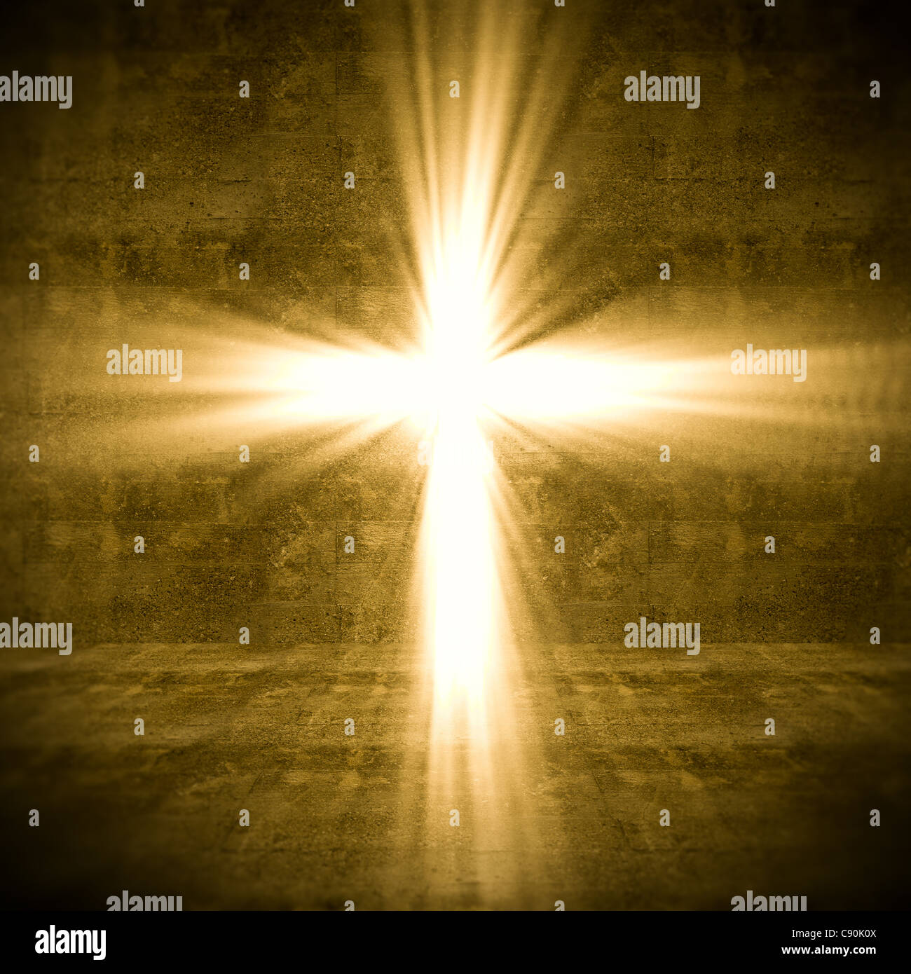 3d image of cross of light Stock Photo - Alamy