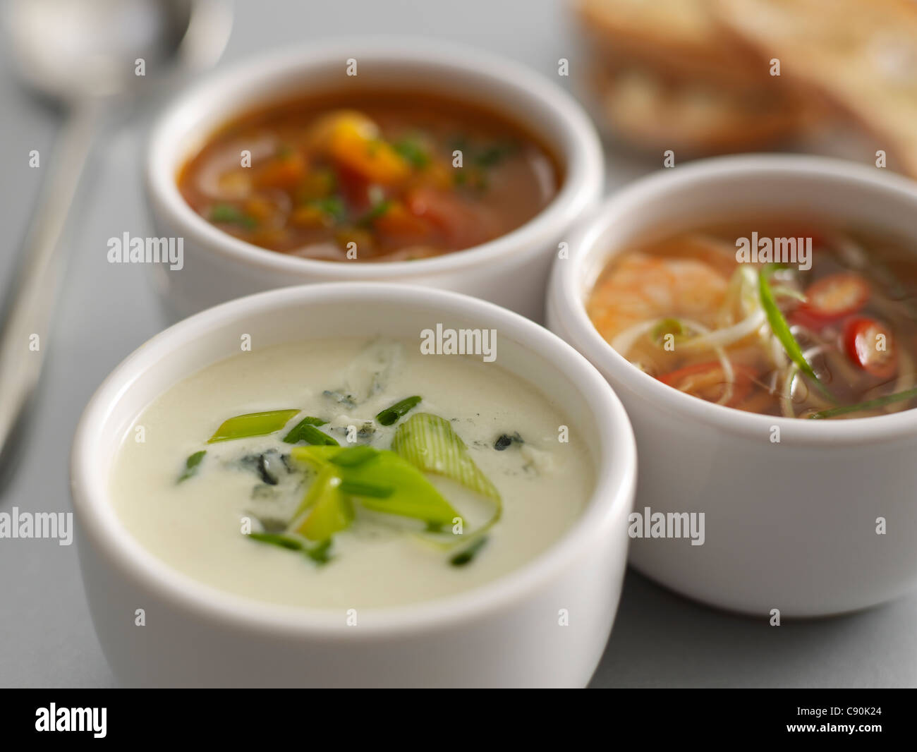 selection of soups Stock Photo - Alamy