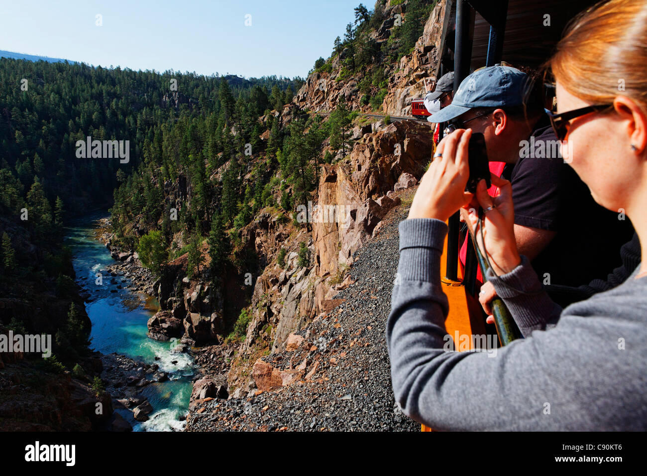 Durango-Silverton Narrow Gauge Railroad and Animas river, La Plata ...