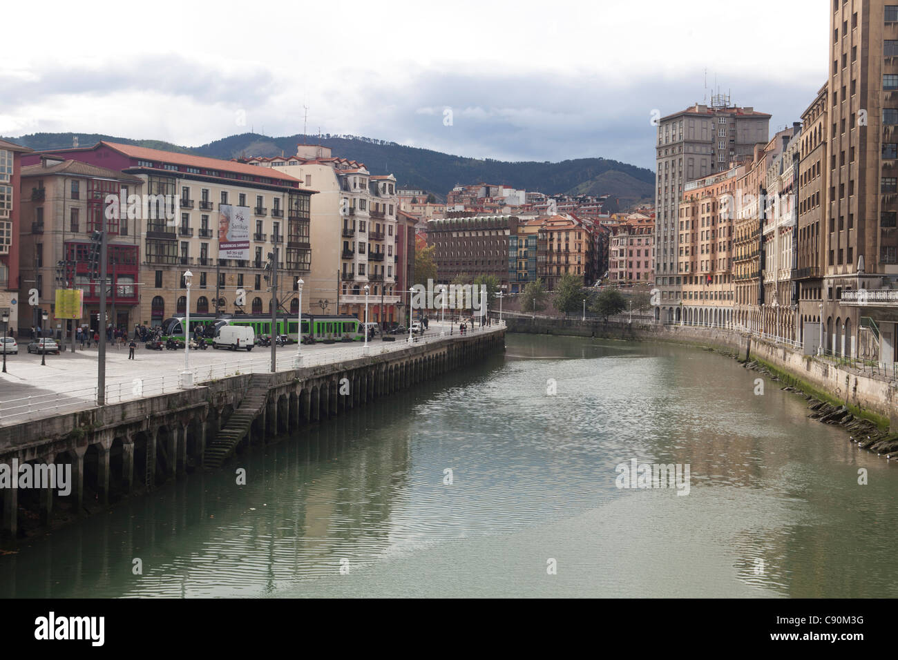 Bilbao Pais Vasque Spain city town hall river urban tourism ciudad ...