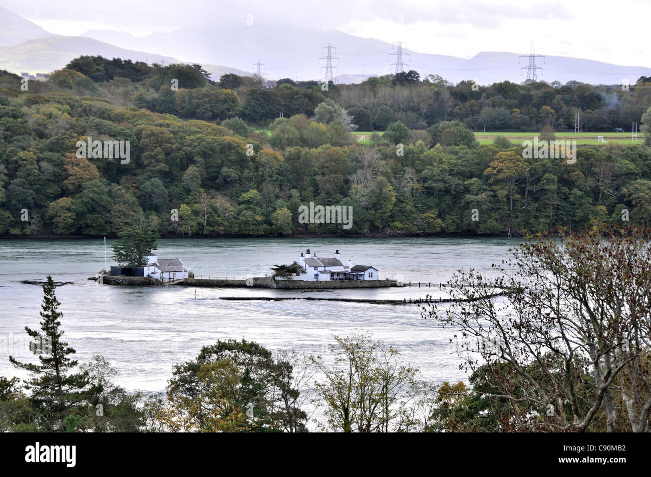 Menai Strait island house, Isle of Anglesey, North Wales, Wales, Great ...