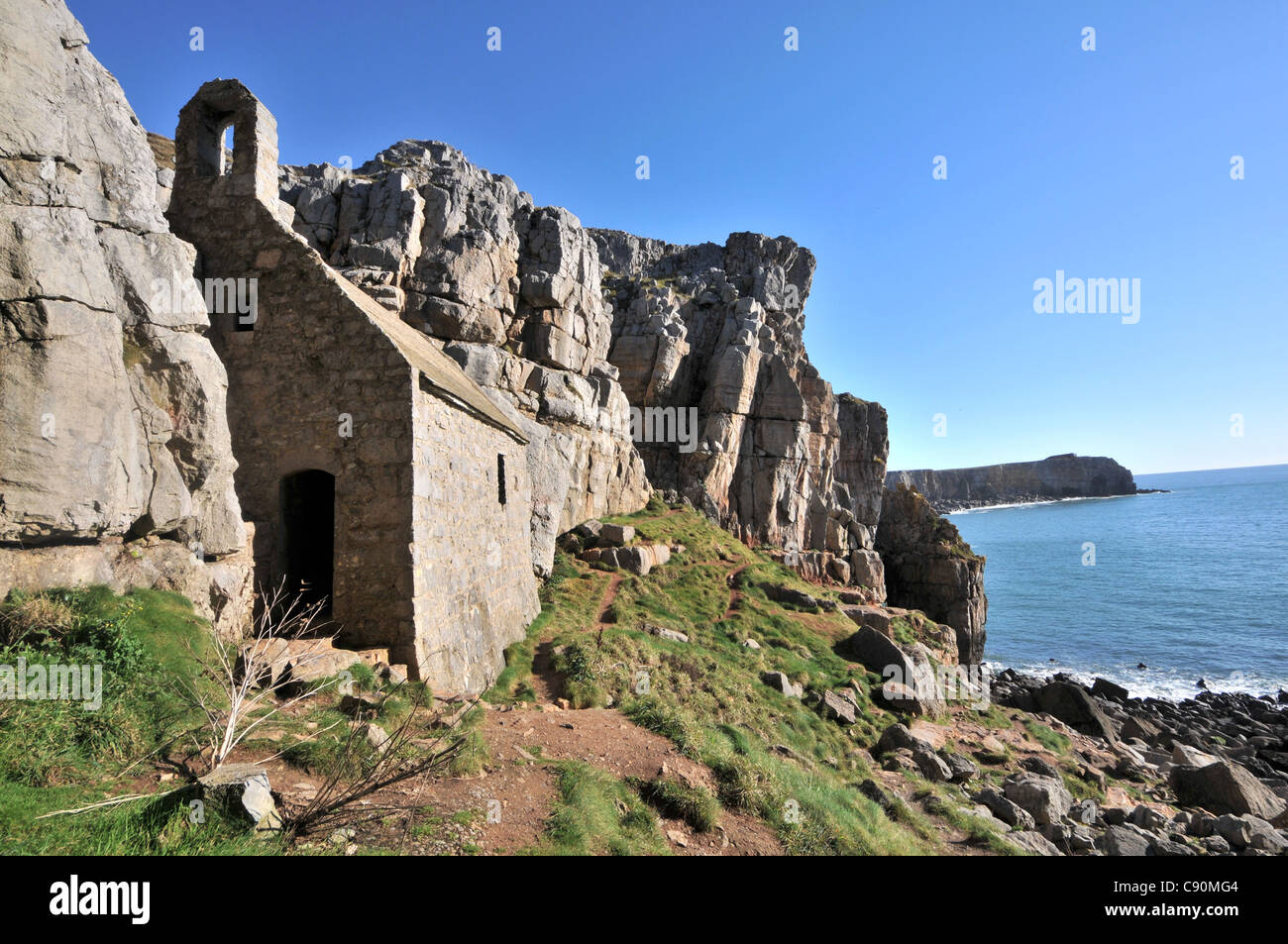 St. Govan's chapel in the Pembrokeshire Coast National Park ...