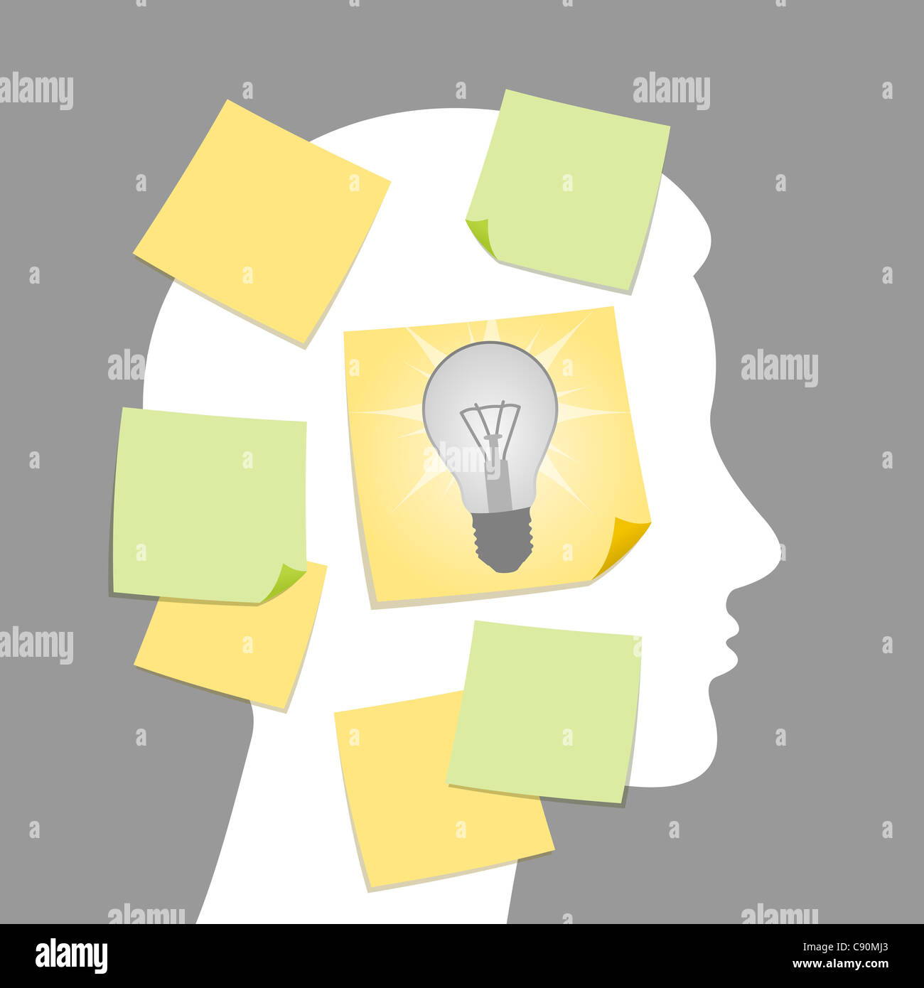 Human brain with an adhesive note High Resolution Stock Photography and ...