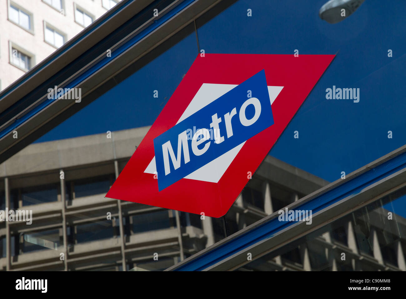 Madrid Metro cartel sign Spain Stock Photo - Alamy