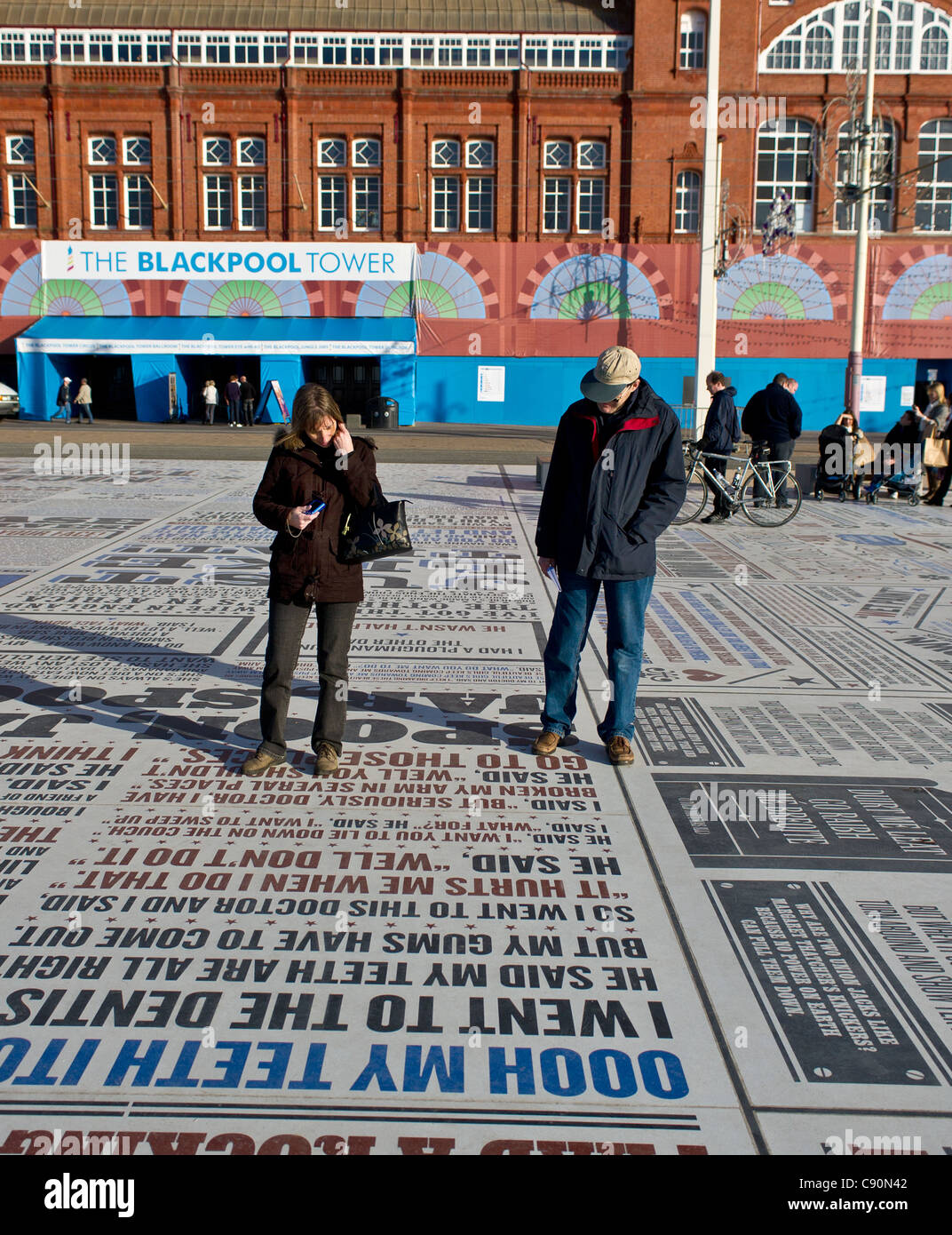 Comedy carpet on blackpool promenade hi-res stock photography and ...