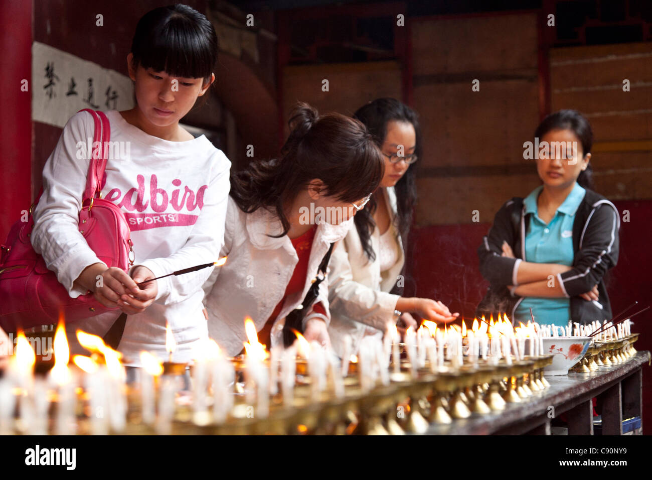 Buddhist oil lamps hi-res stock photography and images - Alamy