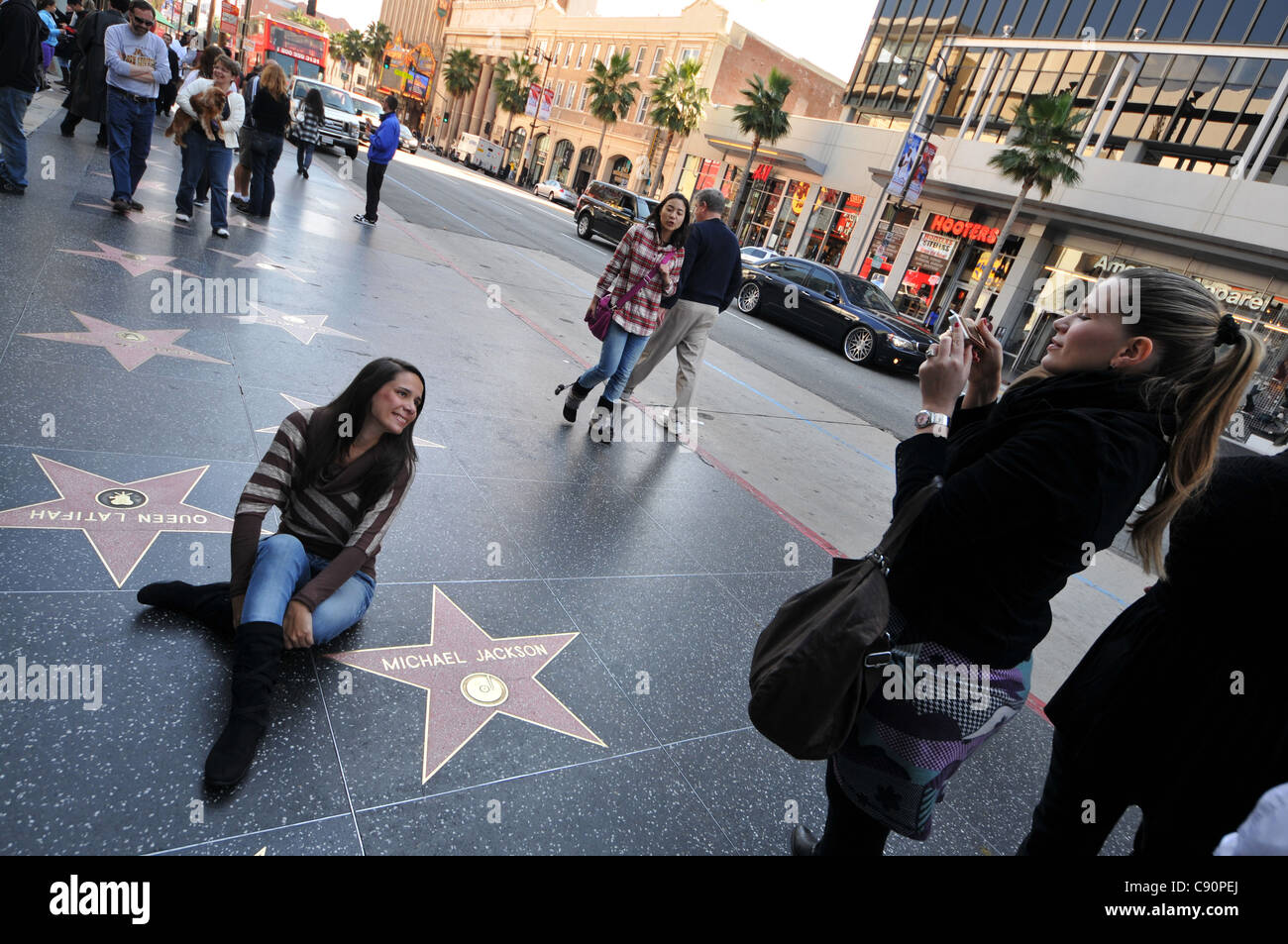 People on Walk of Fame, Stars on Hollywood Boulevard, Hollywood, Los ...