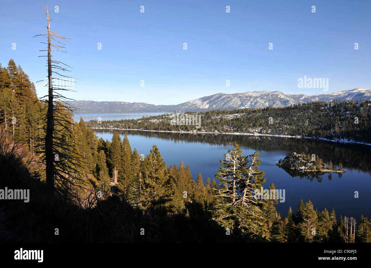 View of Emerald Bay at Lake Tahoe, North California, USA, America Stock ...