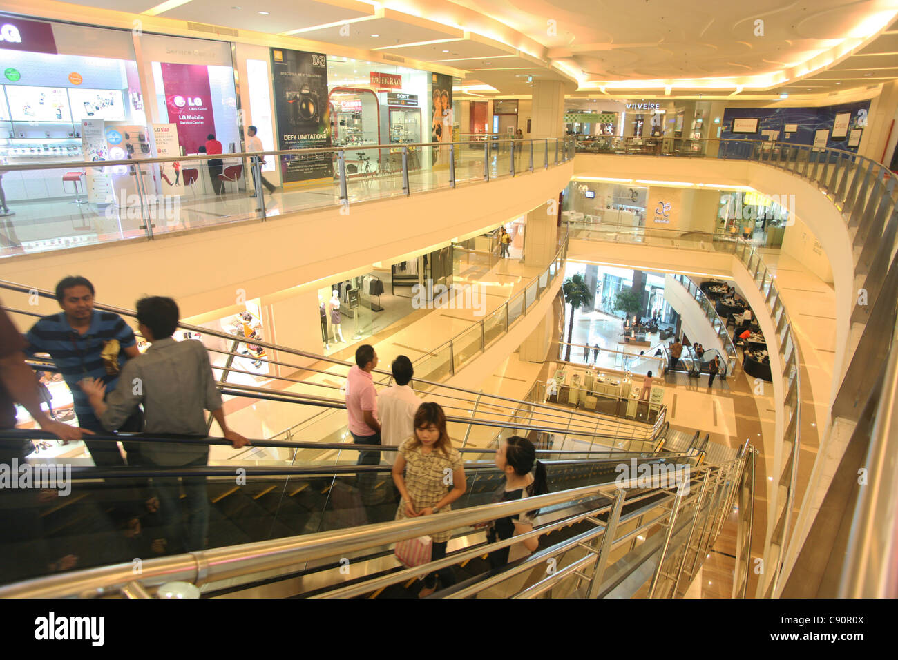 Interior Pacific Place shopping mall, Jakarta, Indonesia, Asia Stock ...