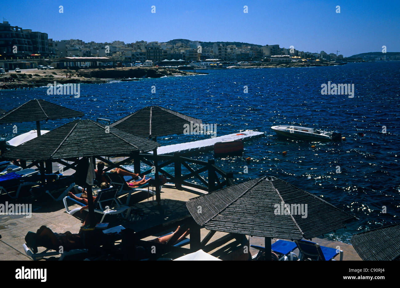 Buggiba is a resort town on St Paul's Bay on the coast of Malta Stock ...