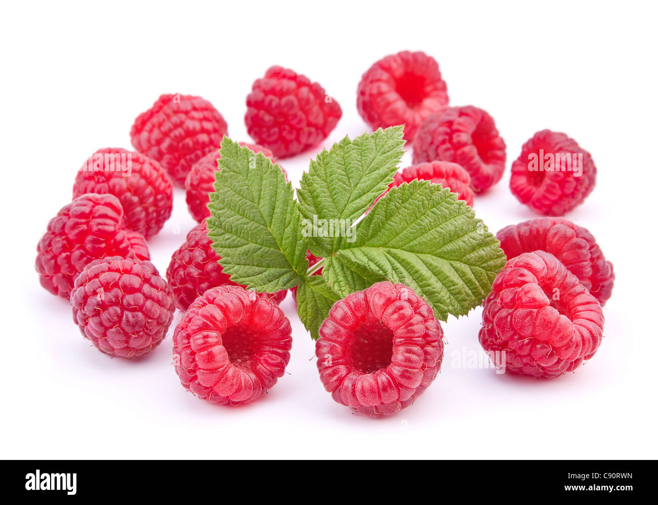 Raspberry fruit closeup isolated on white background Stock Photo - Alamy