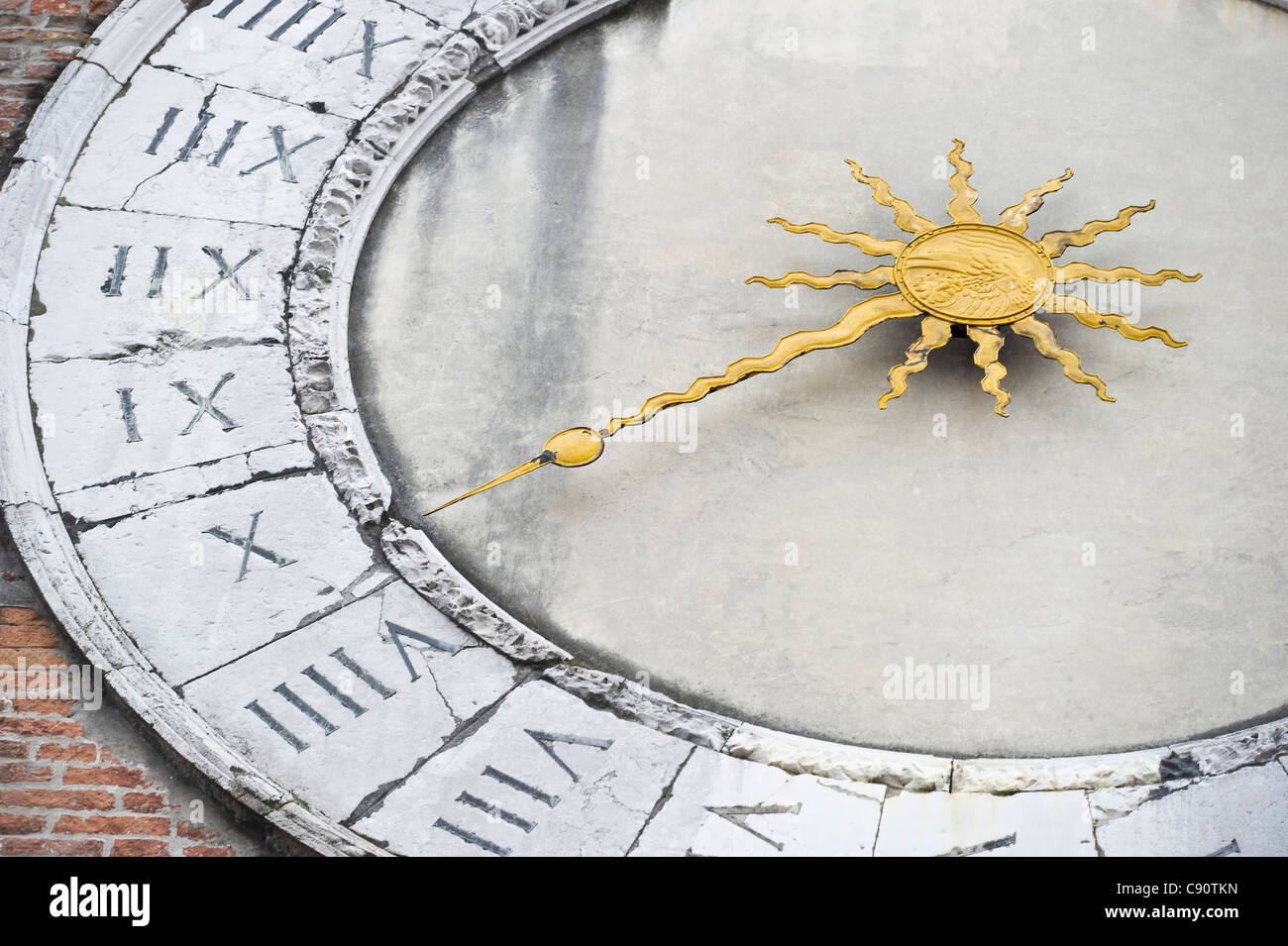 Sundial near Rialto Bridge, San Polo, Venice, Veneto, Italy Stock Photo ...