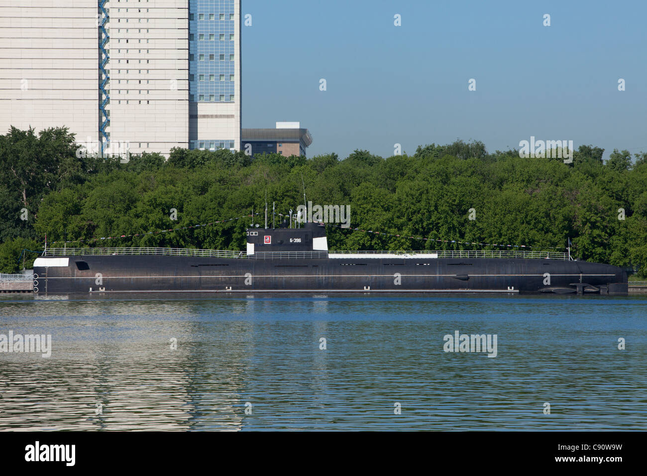 The Soviet B-396 Tango class submarine museum moored at the Tushino ...
