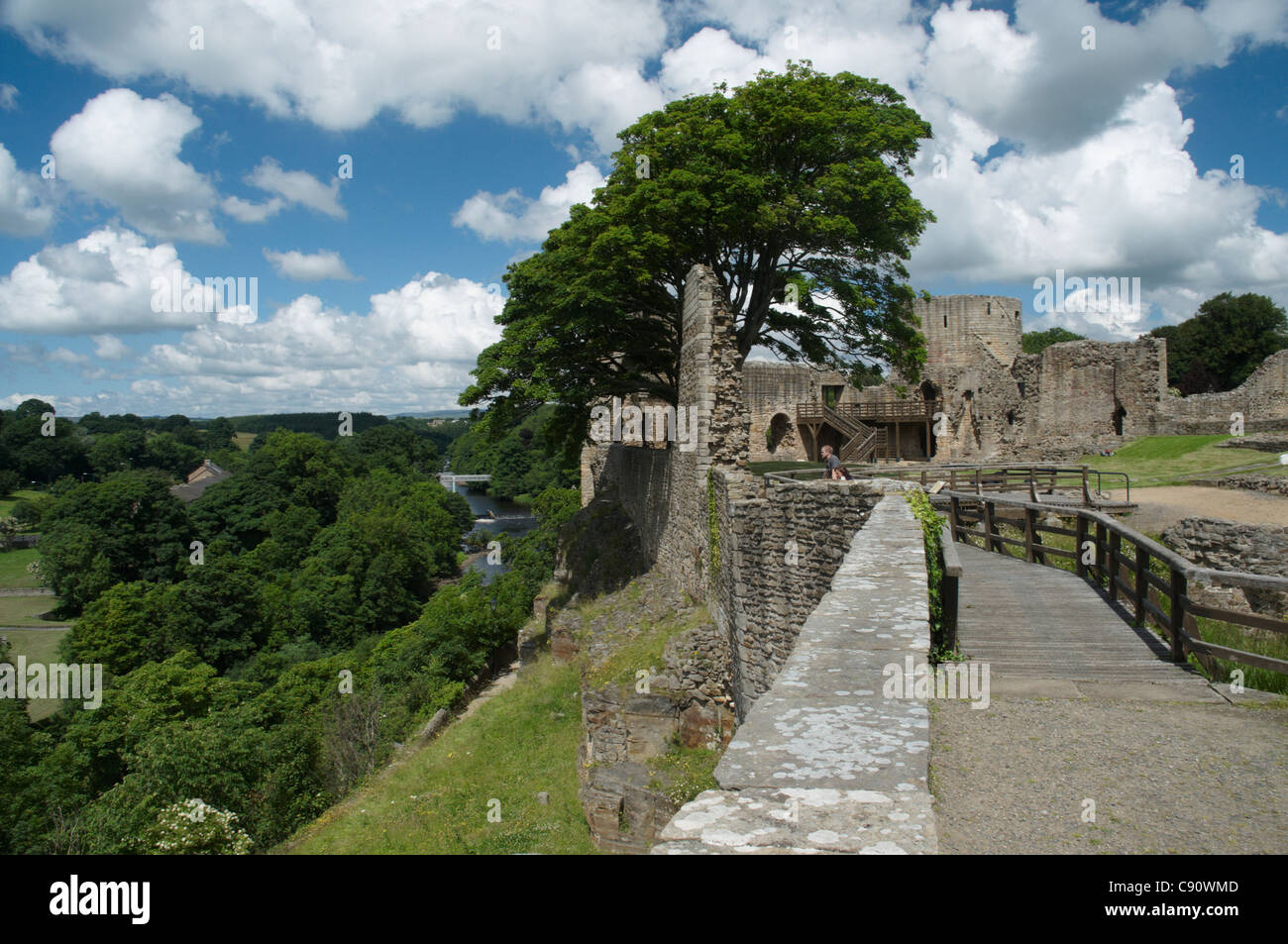Barnard Castle is a historic castle on the cliff above the river Tees ...