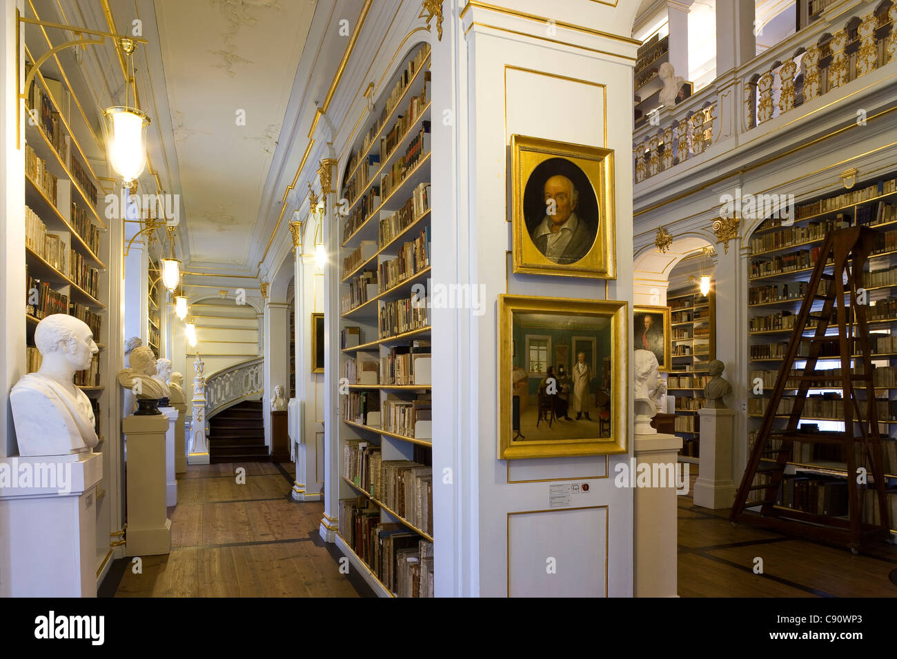 The historic Rococo room of the Duchess Anna Amalia Library, Weimar ...