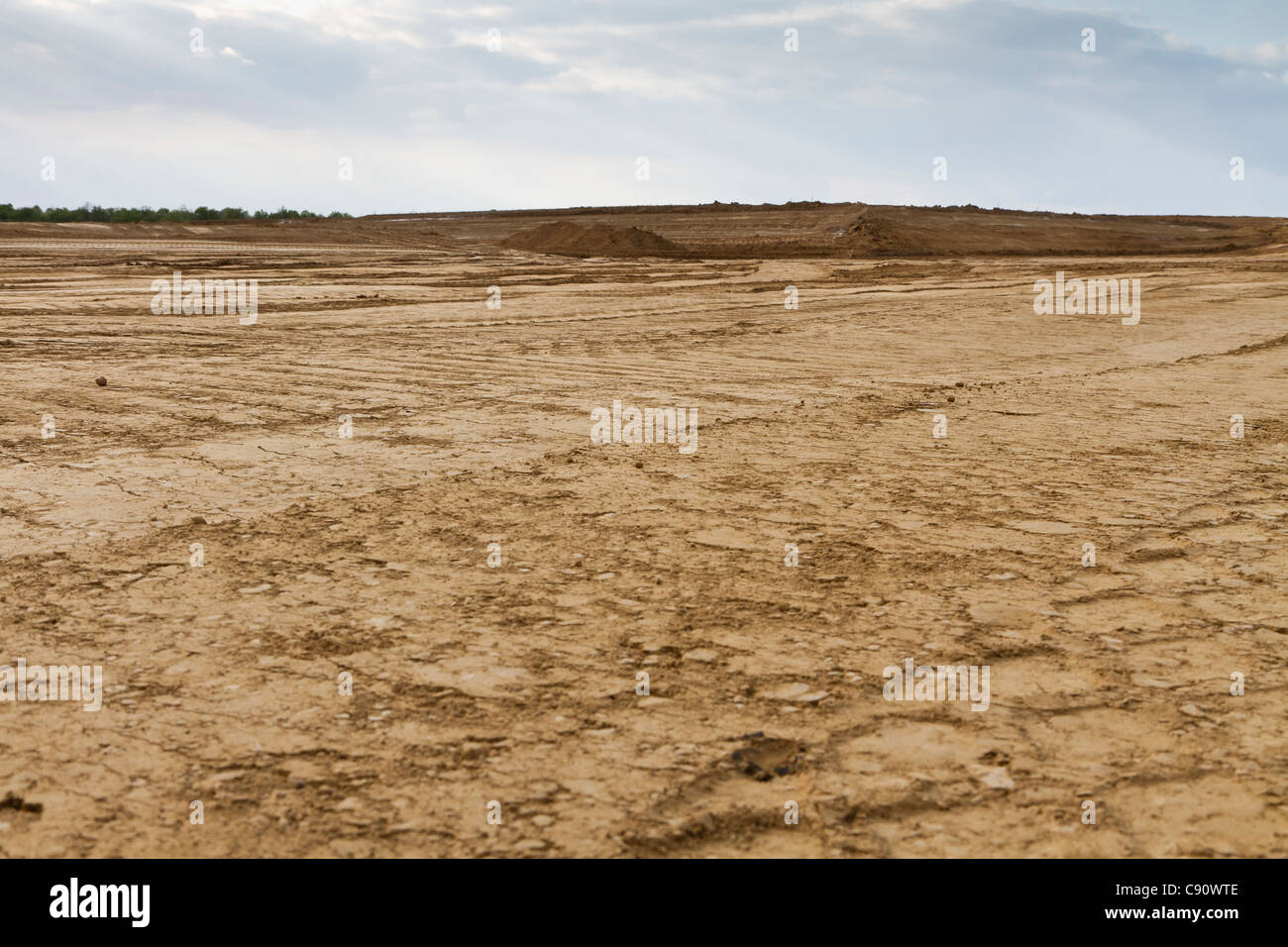 empty construction side in wide angle view, selective focus Stock Photo ...