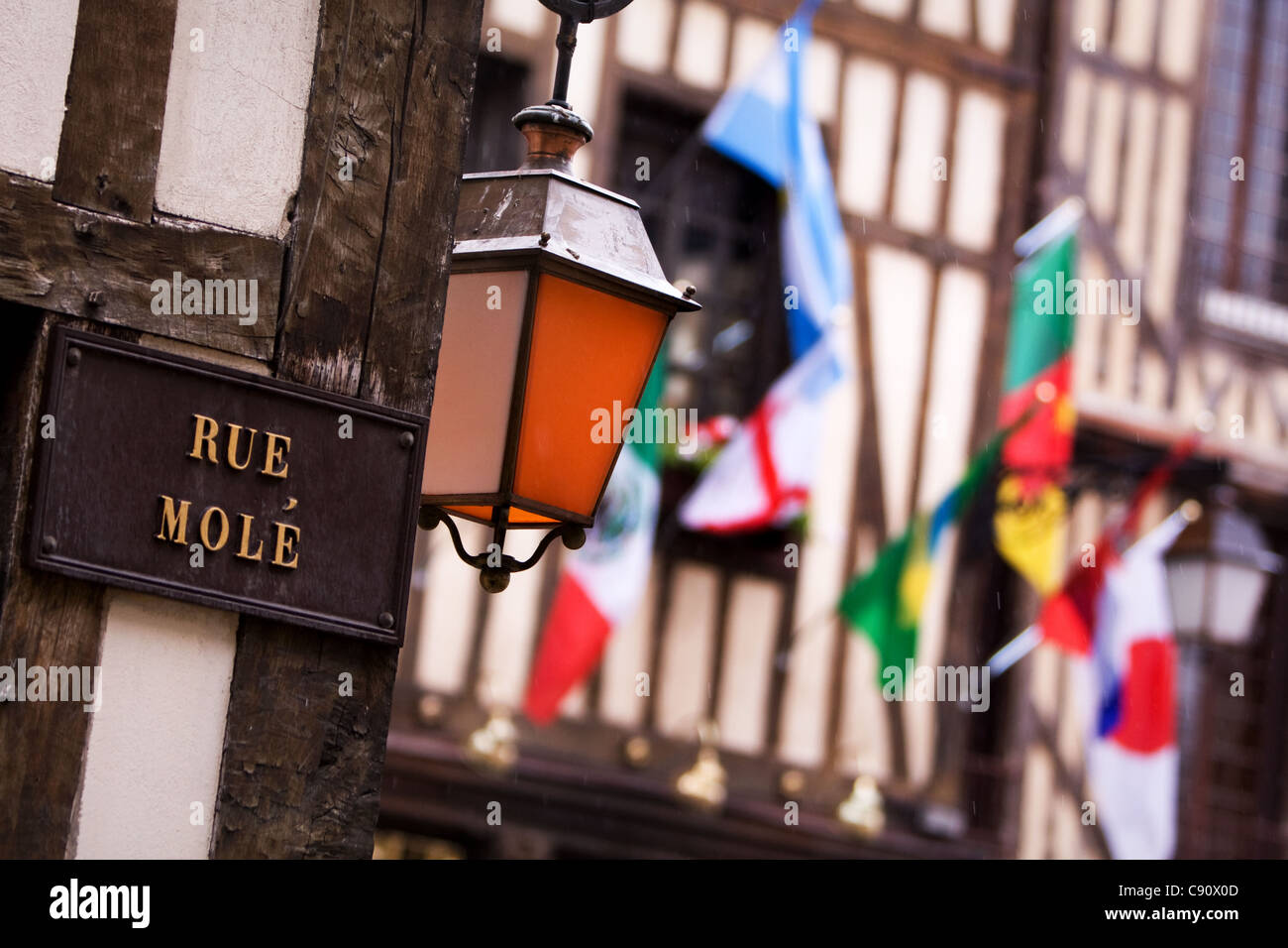 ancient architectural buildings in Troyes France Stock Photo - Alamy