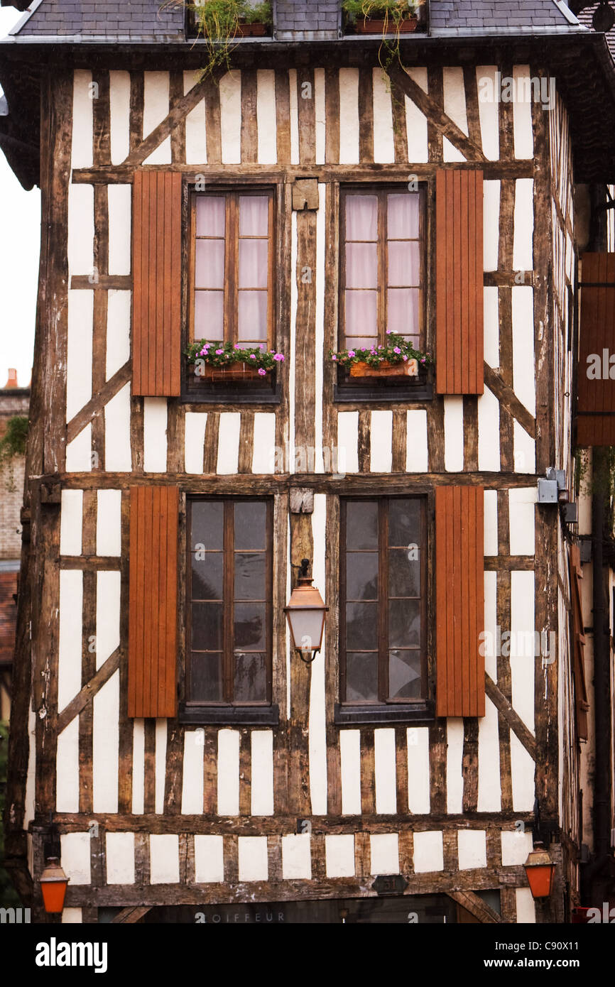 ancient architectural buildings in Troyes France Stock Photo - Alamy