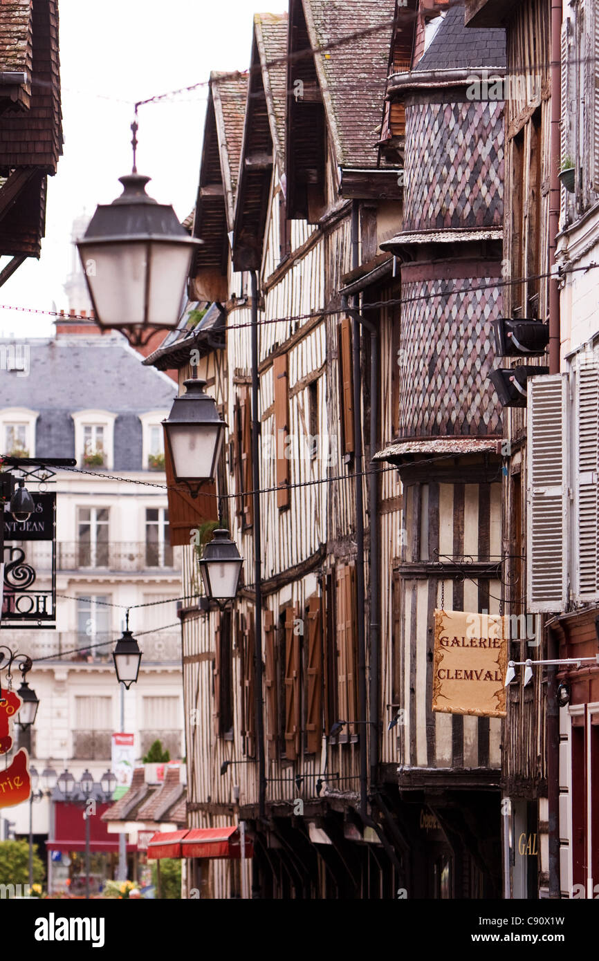 ancient architectural buildings in Troyes France Stock Photo - Alamy