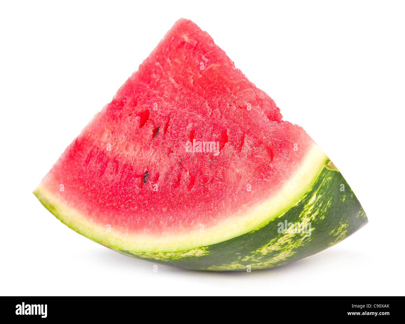 Watermelon slice detail isolated on white background Stock Photo - Alamy