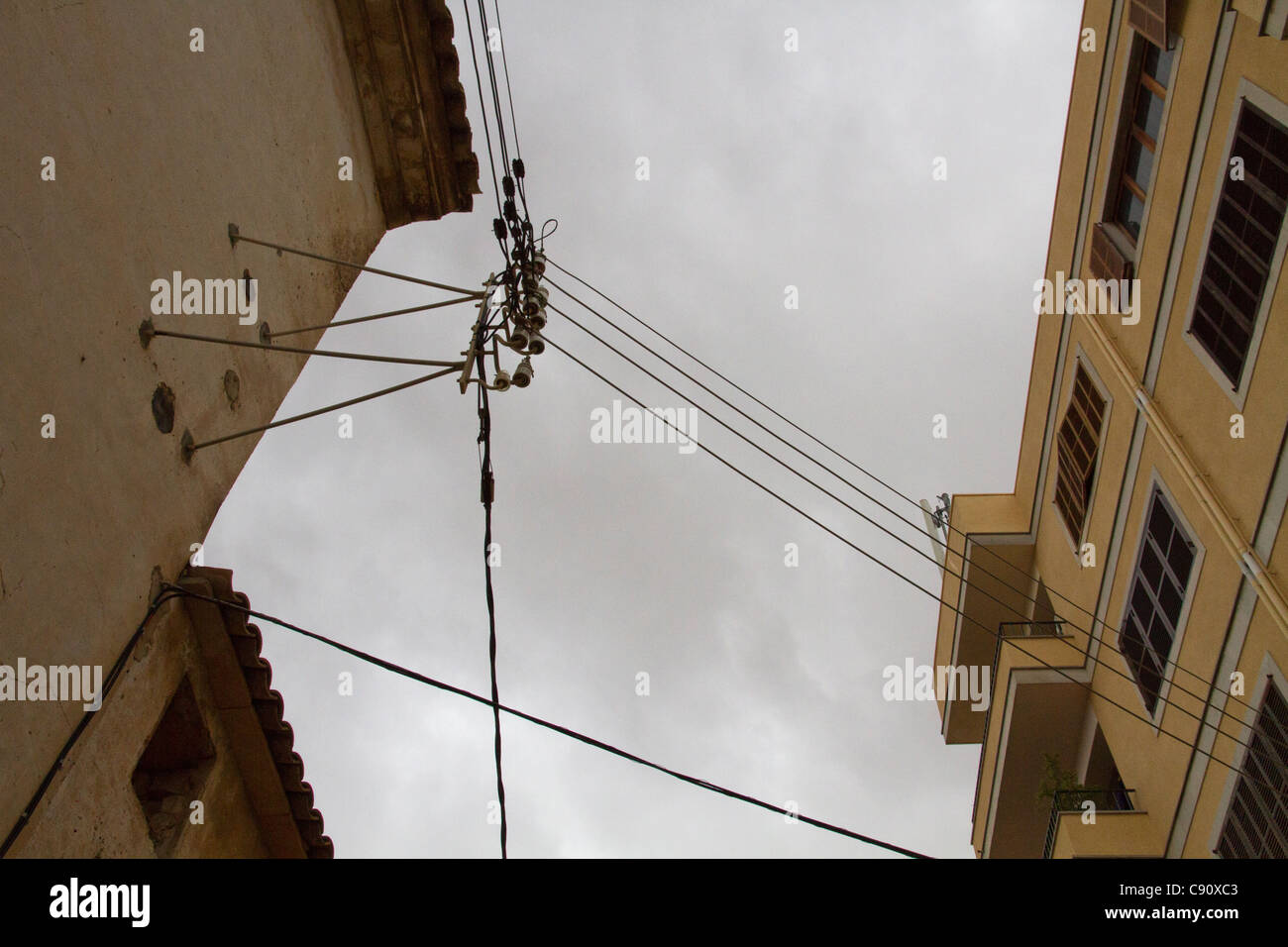 Power lines with building hi-res stock photography and images - Alamy