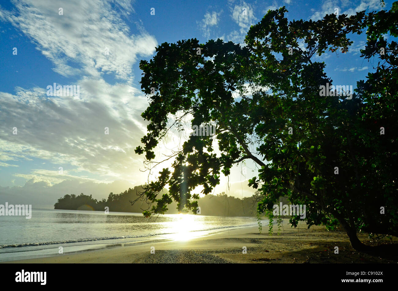 Sunrise on Batanta Island, Raja Ampat islands near West Papua ...