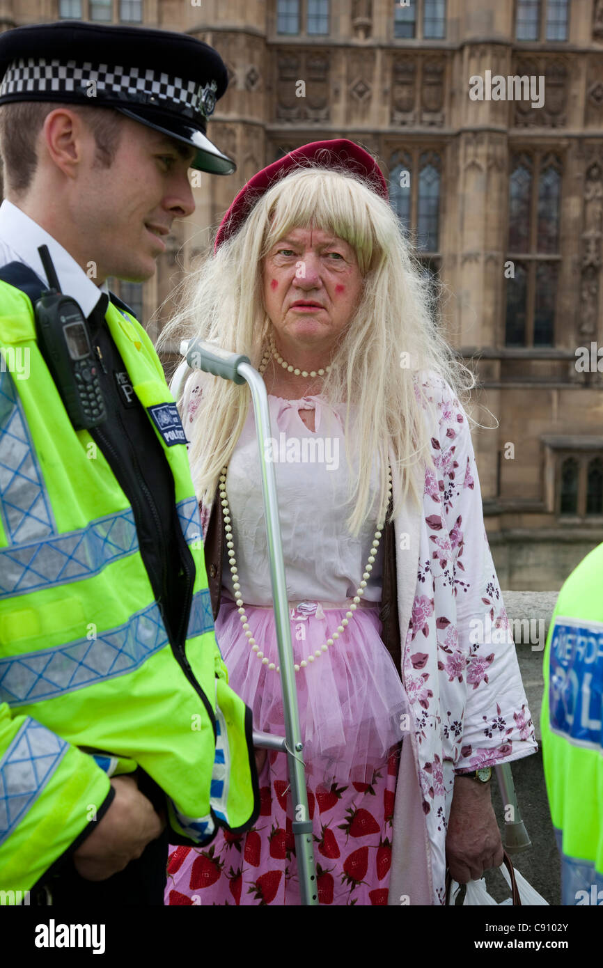 Protest on Westminster Bridge, "Block the Bridge", called by UK Uncut ...