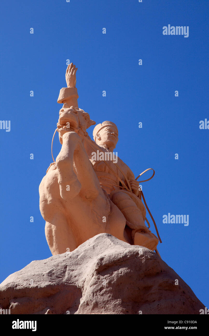 There is a large statue of the national 20th century political figure ...