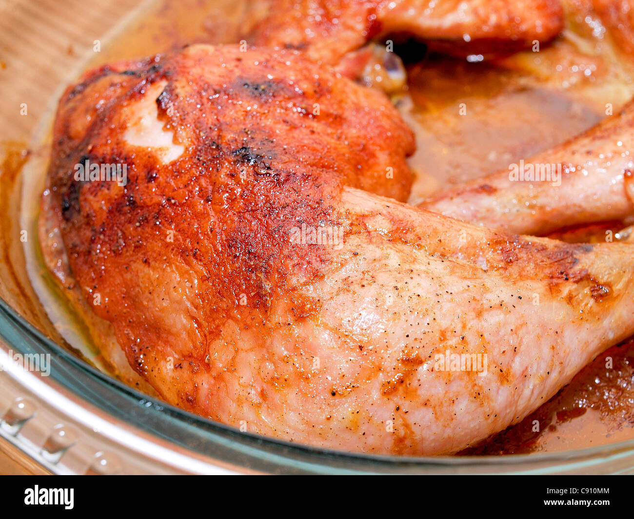 Roast chicken lag Stock Photo - Alamy