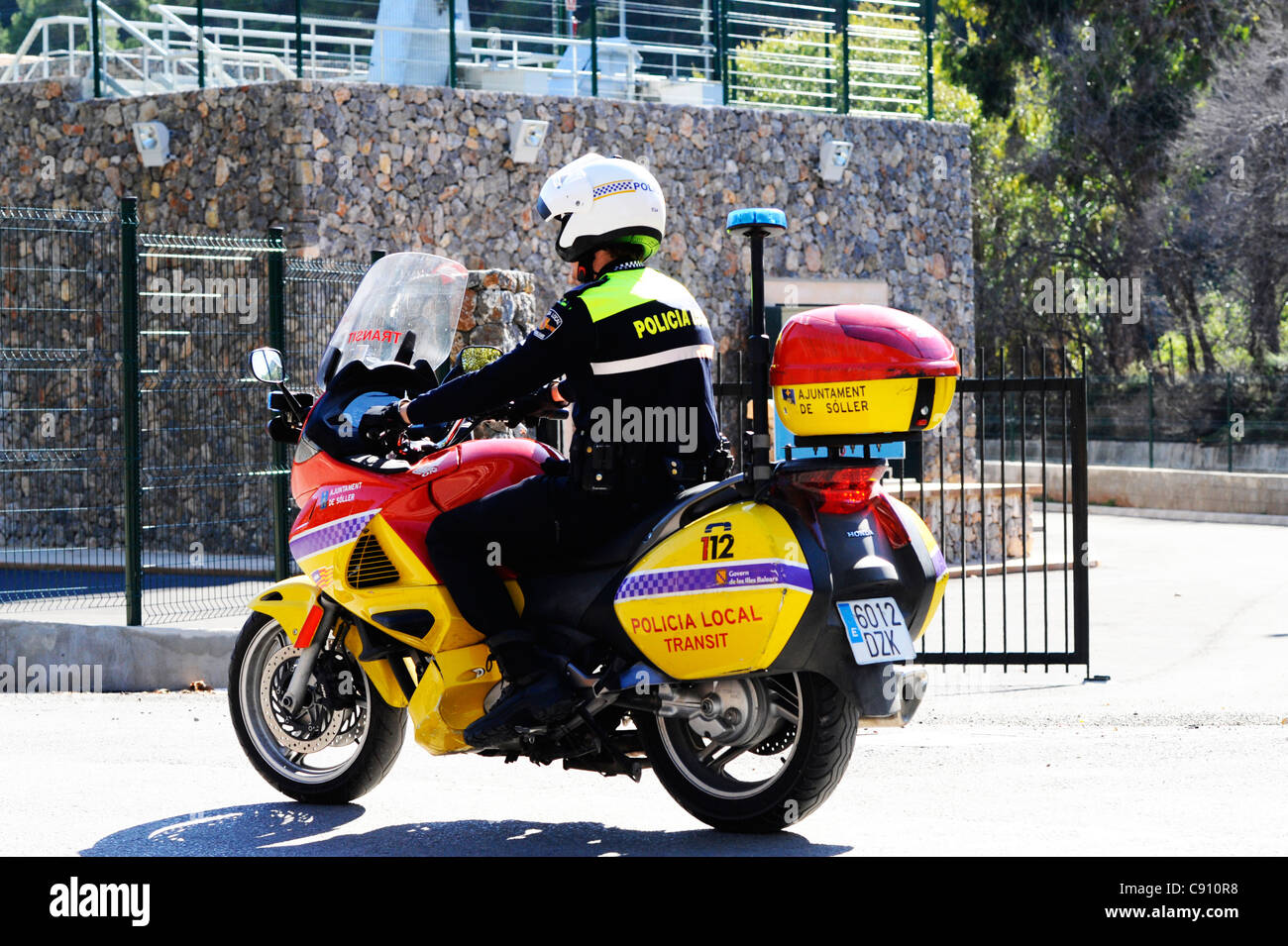 Local police in Peurto de Soller, Mallorca Stock Photo - Alamy