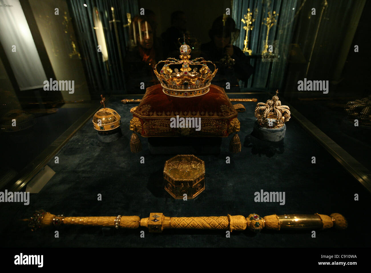 Royal crown jewels of Bavaria seen in the Treasury of the Residenz ...