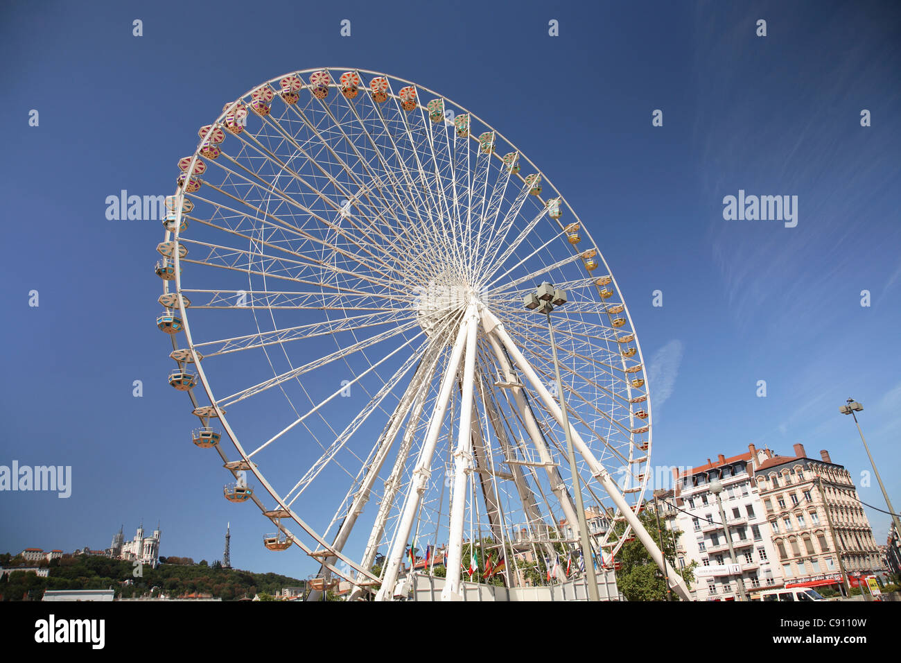 The Ferris wheel in Lyon is a landmark on Place Bellecoure popular with ...