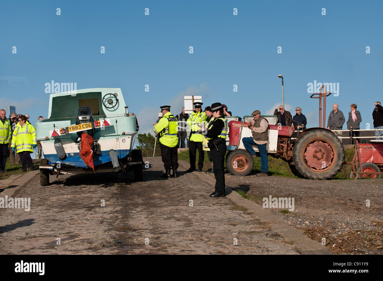 Police from the Lancashire Constabulary conducting a spot check on ...