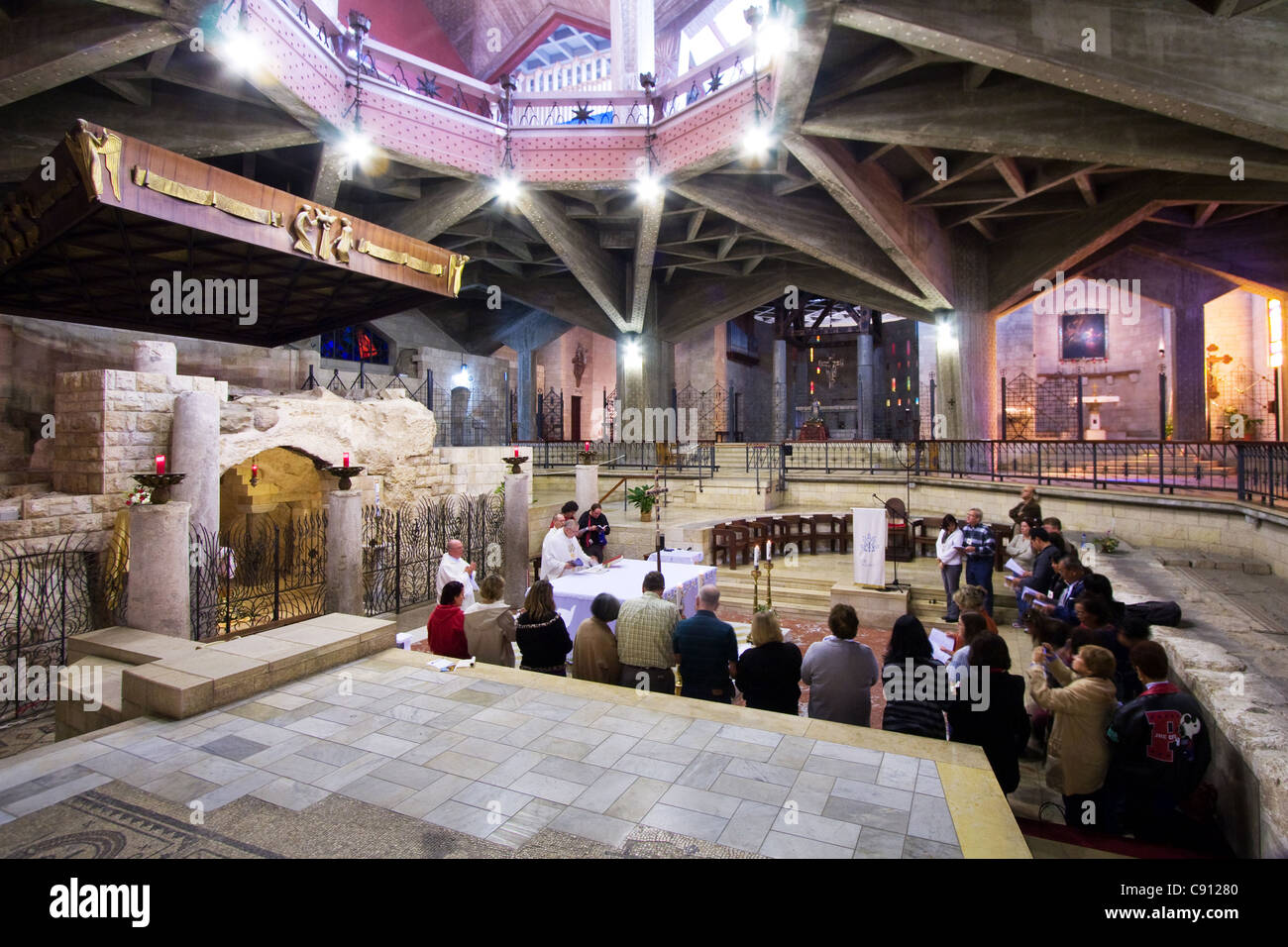 Inside the Basilica of Annunciation in Nazareth Israel Stock Photo - Alamy