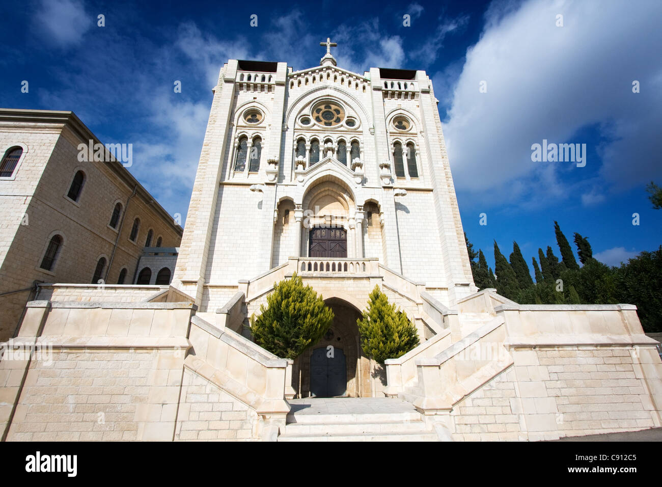 Salesian Church of Jesus the Adolescent in Nazareth, Israel Stock Photo ...