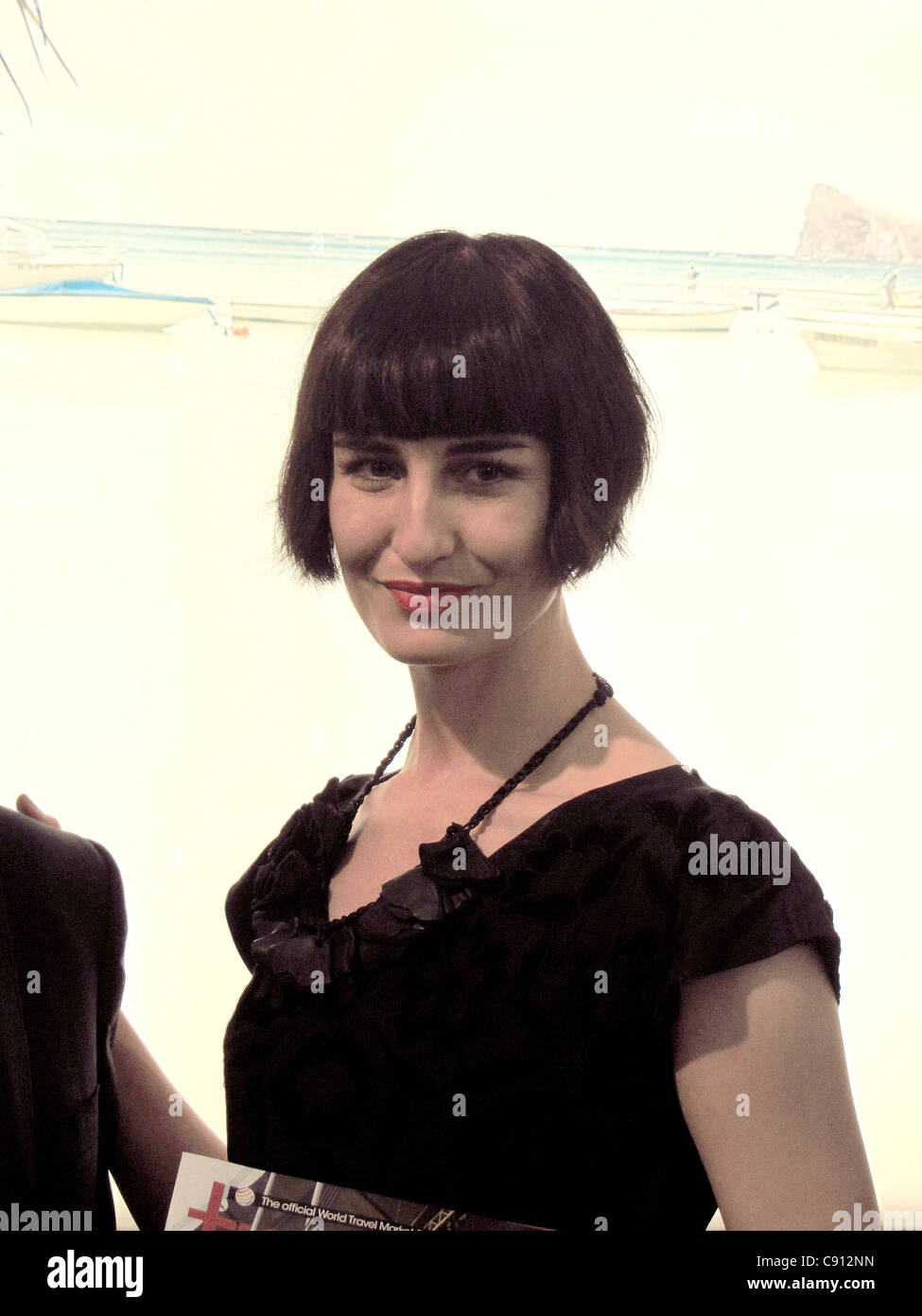 Model Erin O'Connor makes an appearance on the Mauritius stand on the ...