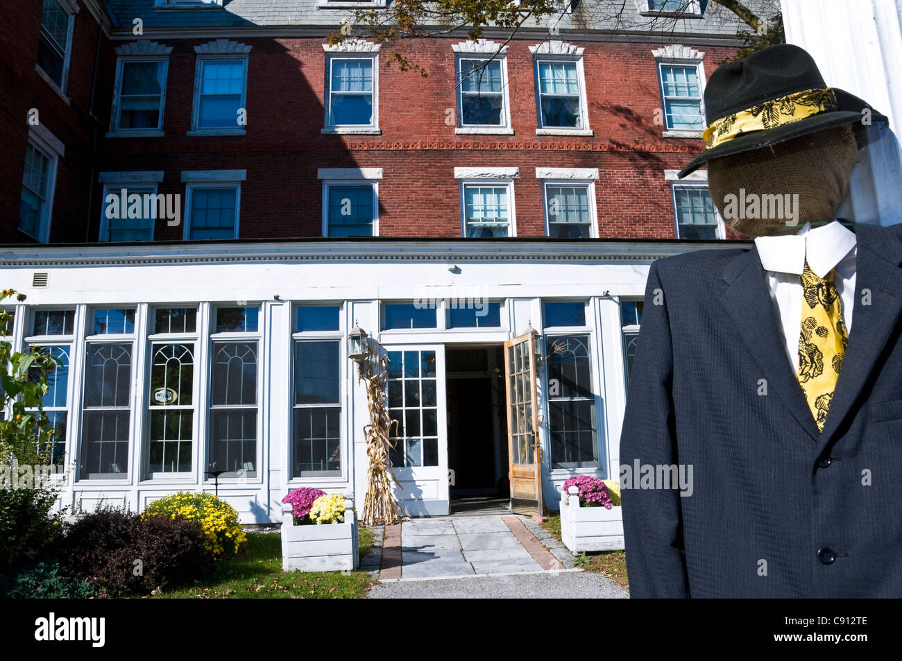 Halloween decorations Town of Brandon Vermont Stock Photo - Alamy