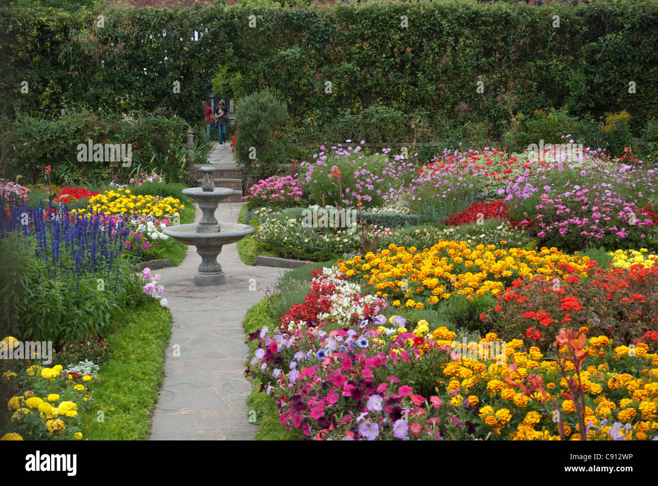 There is an elaborate Knot Garden in the style of an Elizabethan garden ...
