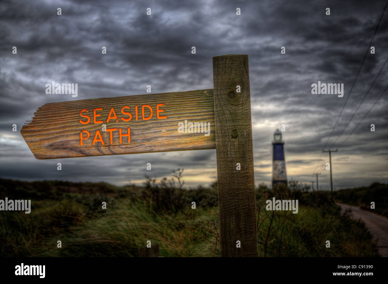 Seaside Path sign Stock Photo - Alamy