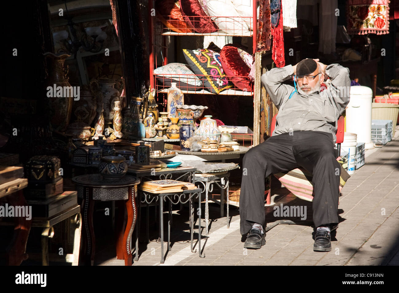 Old man at the Flea Market in Jaffa, Tel Aviv Israel Stock Photo - Alamy