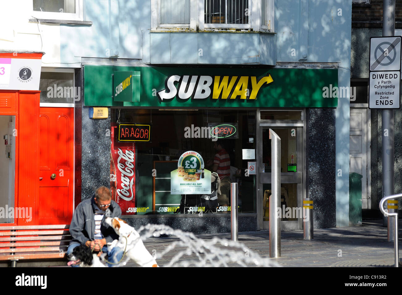subway castle square caernarfon north wales uk Stock Photo - Alamy